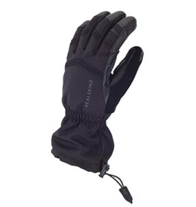 sealskinz unisex waterproof extreme cold weather gauntlet glove, black, large