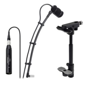 audio-technica atm350gl cardioid condenser instrument microphone with guitar mounting system