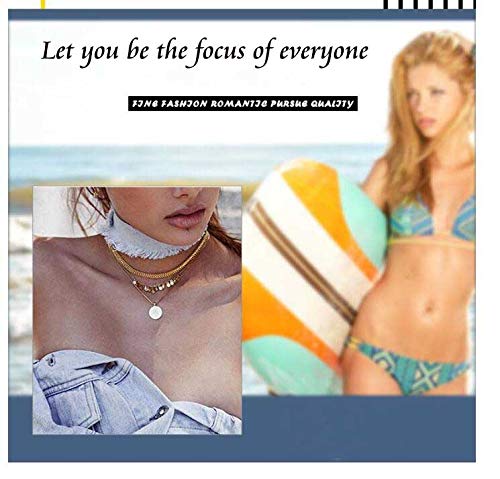 Zoestar Sequin Bikini Body Chain Beach Gold Waist Chain Body Jewelry for Women （1PC)