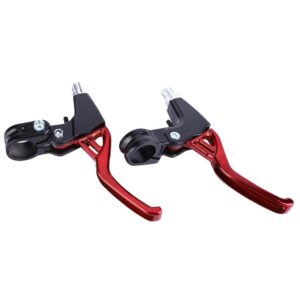 vgeby1 bike brake level, 4 colors aluminium alloy bicycle brake level handles for mountain bike road bike folding bike(red)