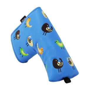 craftsman golf birdie birds blue blade putter cover headcover for odyssey scotty cameron (blade putter cover)