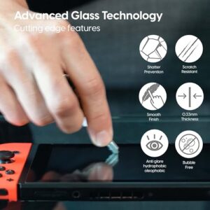 TALK WORKS Screen Protector Compatible with Nintendo Switch Lite - Scratch, Crack, and Shatter Resistant-Ultra-Thin HD Touchscreen Tempered Glass, See-Through Cover & Easy Installation 2 Count (Pack of 1)