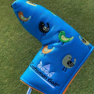 Craftsman Golf Birdie Birds Blue Blade Putter Cover Headcover for Odyssey Scotty Cameron (Blade Putter Cover)