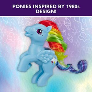 My Little Pony Retro Rainbow Mane 6-80s-Inspired Collectable Figures with Retro Styling; 6 3-Inch Toys (Amazon Exclusive)