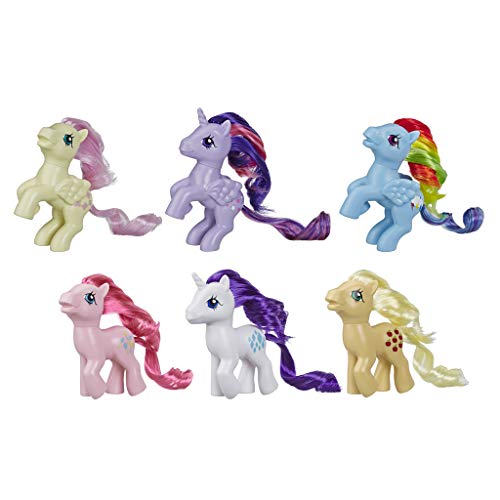 My Little Pony Retro Rainbow Mane 6-80s-Inspired Collectable Figures with Retro Styling; 6 3-Inch Toys (Amazon Exclusive)