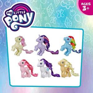 My Little Pony Retro Rainbow Mane 6-80s-Inspired Collectable Figures with Retro Styling; 6 3-Inch Toys (Amazon Exclusive)