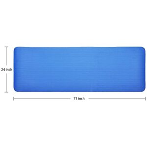 BalanceFrom All-Purpose 1-Inch Extra Thick High Density Anti-Tear Exercise Yoga Mat with Carrying Strap (Blue)