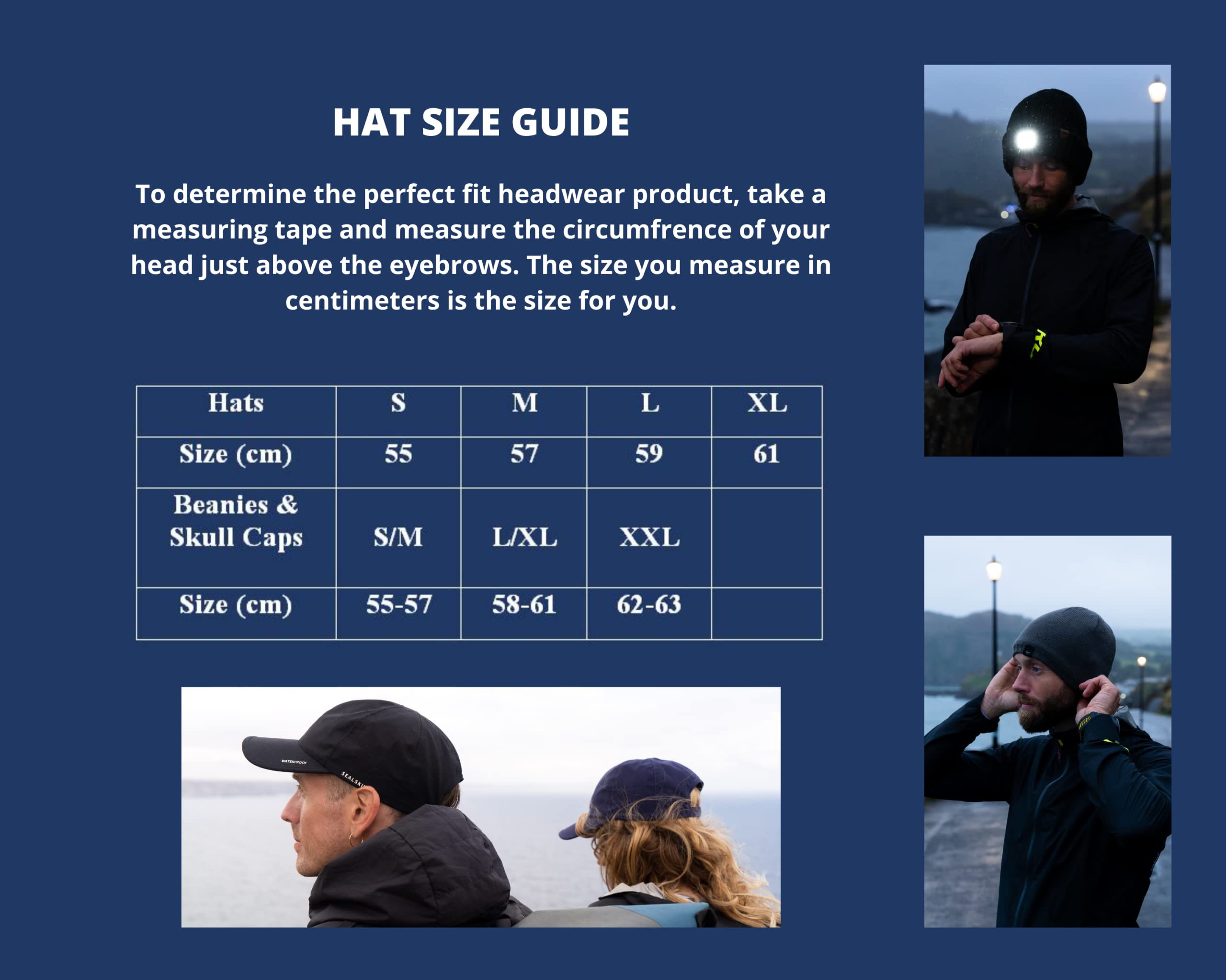 SEALSKINZ Unisex Waterproof Extreme Cold Weather Hat, Black, Large