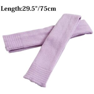 CHUNG Women's Over Knee Thigh High Warm Leg Warmers Stirrup Thermal 80s Long Socks Yoga Ballet Dance-Lavender