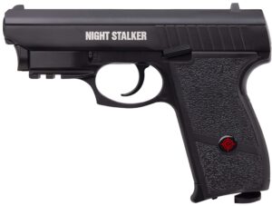 crosman pfm520 night stalker co2-powered air pistol with red laser sight (class ii <1 mw)