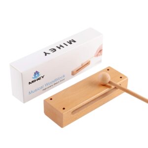 musical wood block percussion instrument with mallet