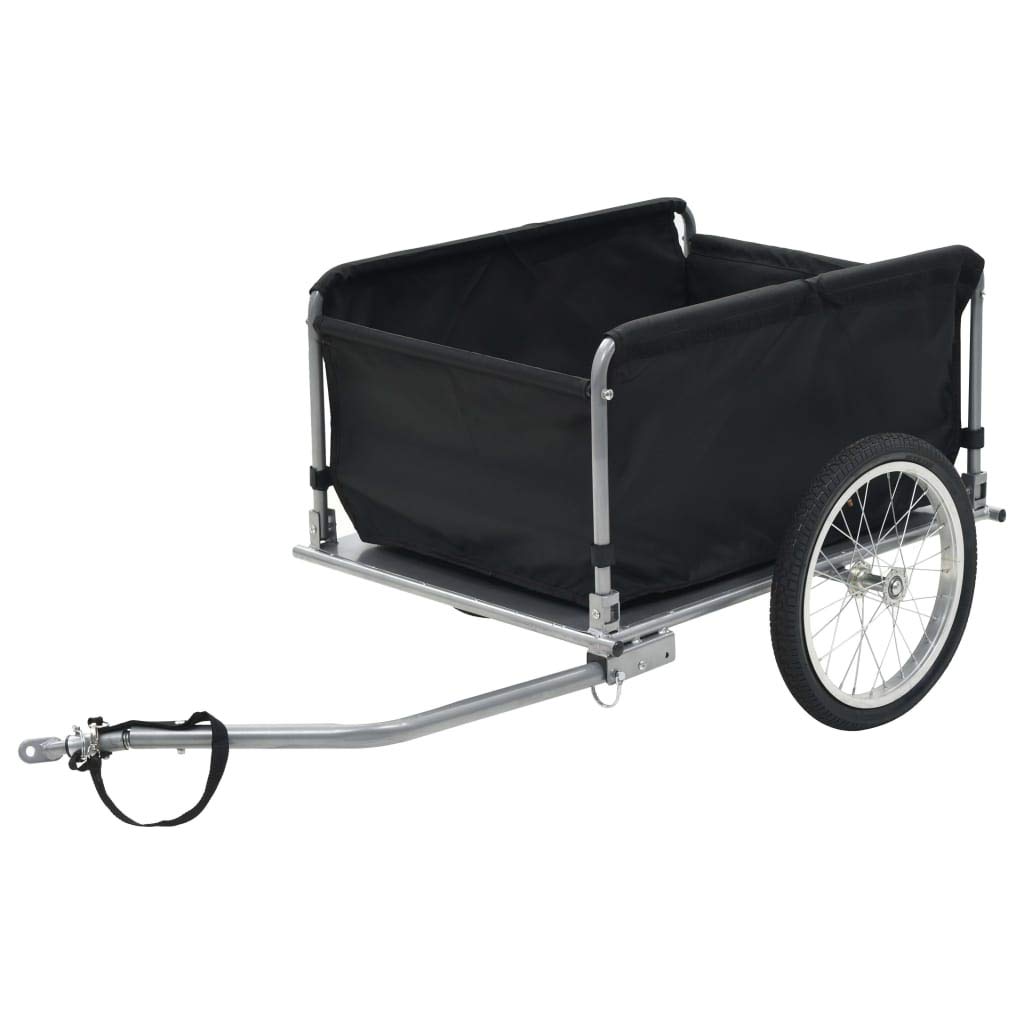 vidaXL Bike Cargo Trailer, Robust Steel Frame, High Load Capacity, Quick-Connect Ball Coupling Design, Water-Resistant 100% Polyester Cover, Storage-Efficient