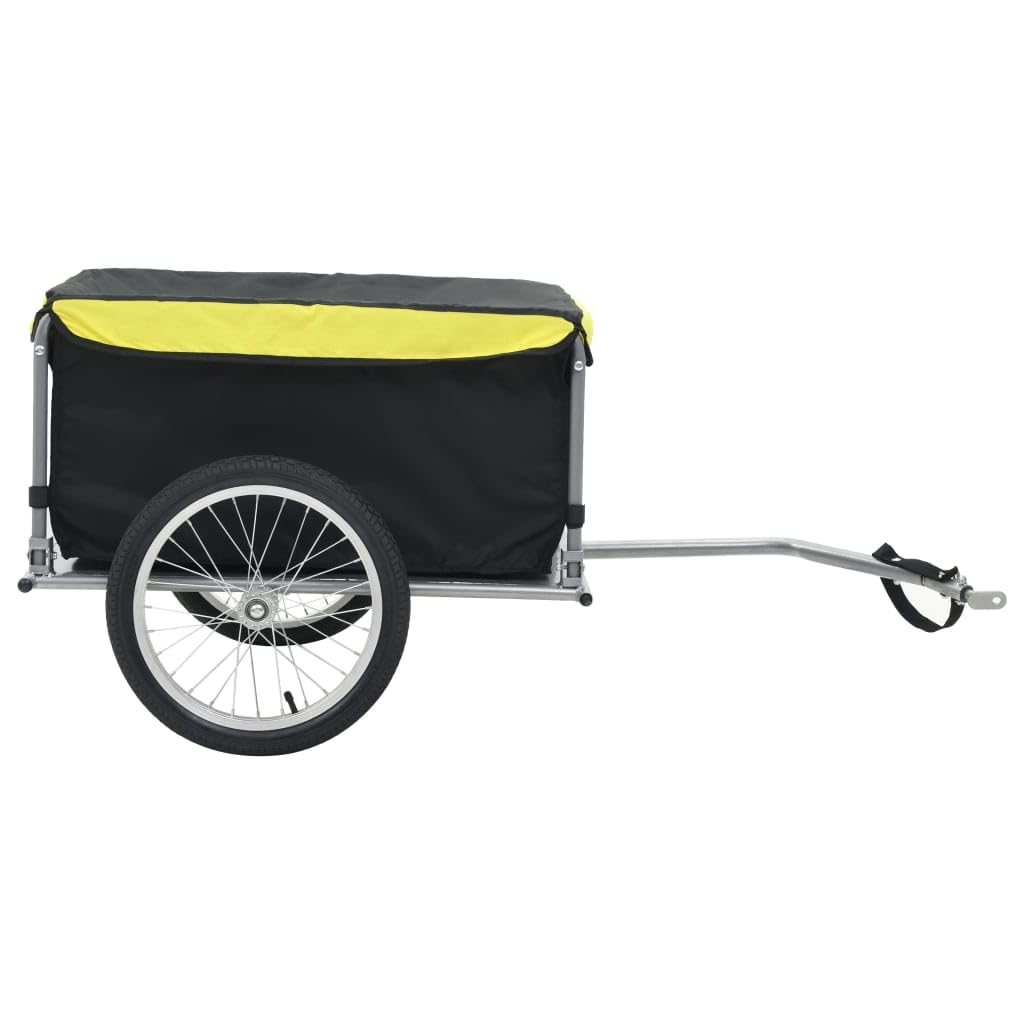 vidaXL Bike Cargo Trailer, Robust Steel Frame, High Load Capacity, Quick-Connect Ball Coupling Design, Water-Resistant 100% Polyester Cover, Storage-Efficient