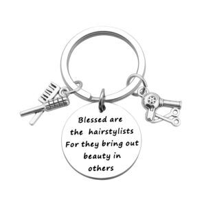 fotap hairstylists gift blessed are the hairstylists for they bring out beauty in others keychain cosmetology graduate gift (blessed hairstylists)