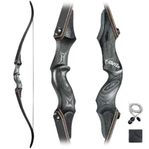 obert original black hunter takedown recurve bow 60inch with bamboo core limbs archery hunting target practice