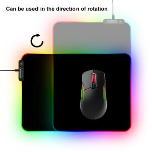 RGB Gaming Mouse Pad with 11 RGB Light up Modes,LED Gaming Pad,Non-Slip Rubber Based Computer Mice mat Medium Size(13.7” x 10.3”)