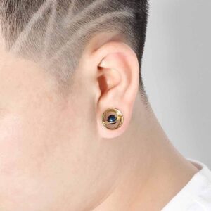 TBOSEN 2Pcs/Pairs Planet Stainless Steel Ear Gauges 0g - 5/8" Stretching Expander Gauges Piercing Screw Fit Tunnel Plug