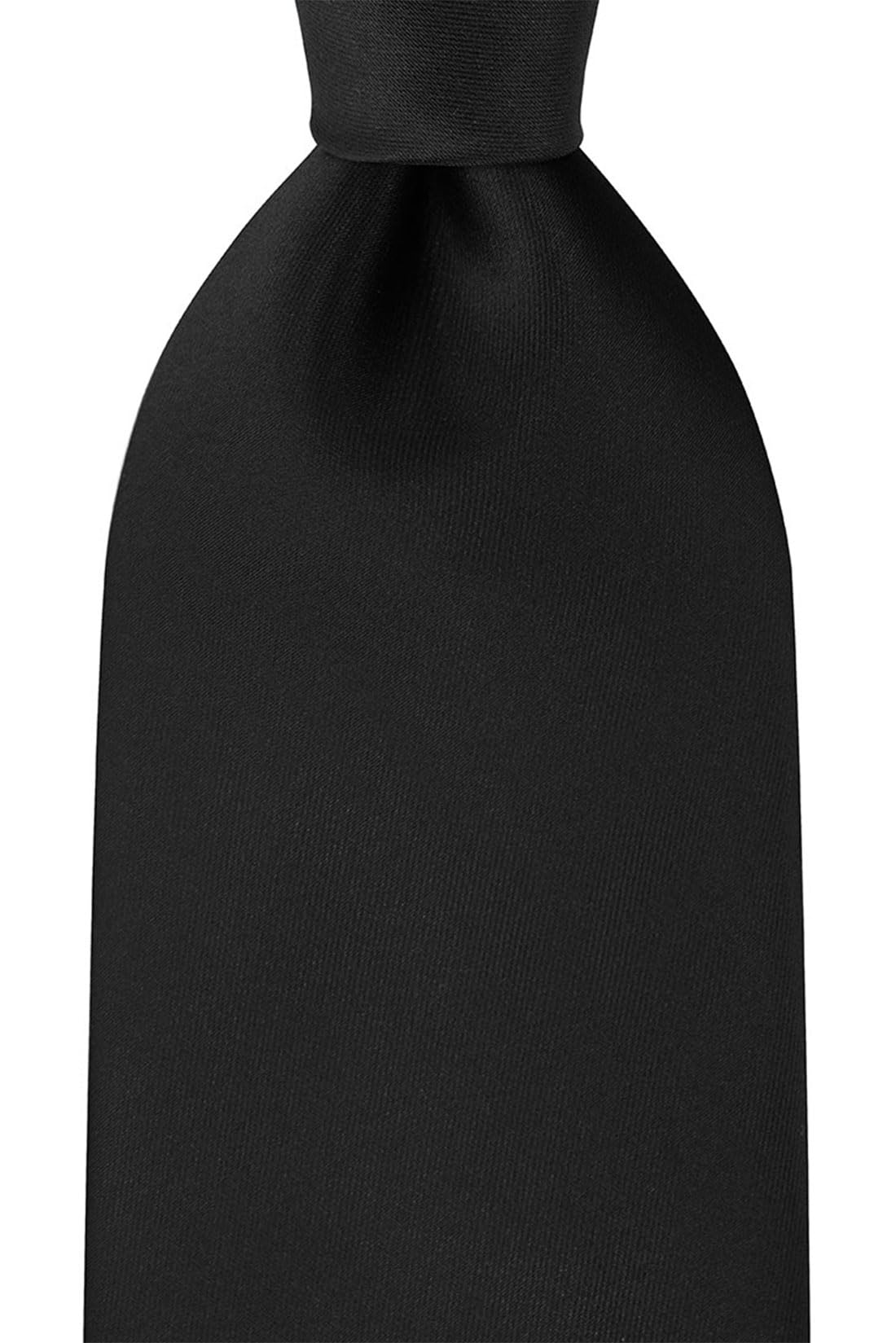 KissTies 63'' XL Black Tie Solid Satin Ties Extra Long Necktie For Big Tall Men