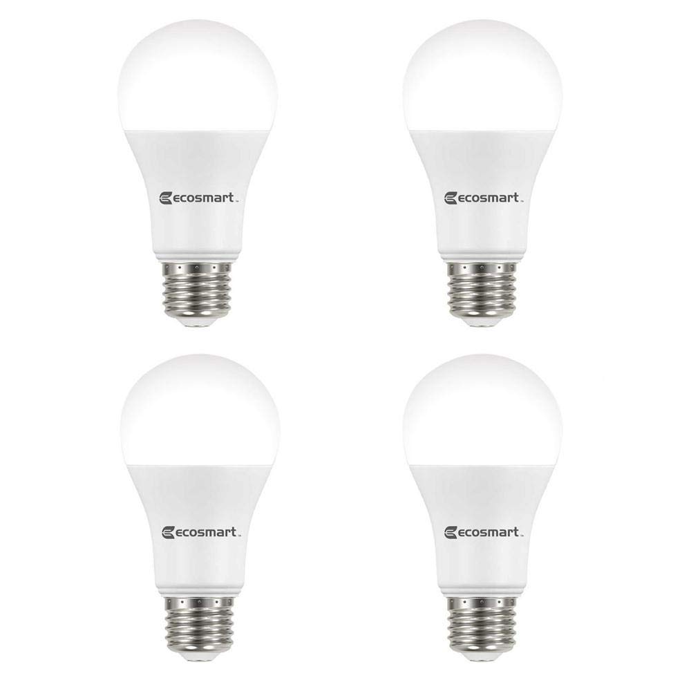 EcoSmart 100-Watt Equivalent A19 Non-Dimmable CEC LED Light Bulb Daylight (4-Pack)