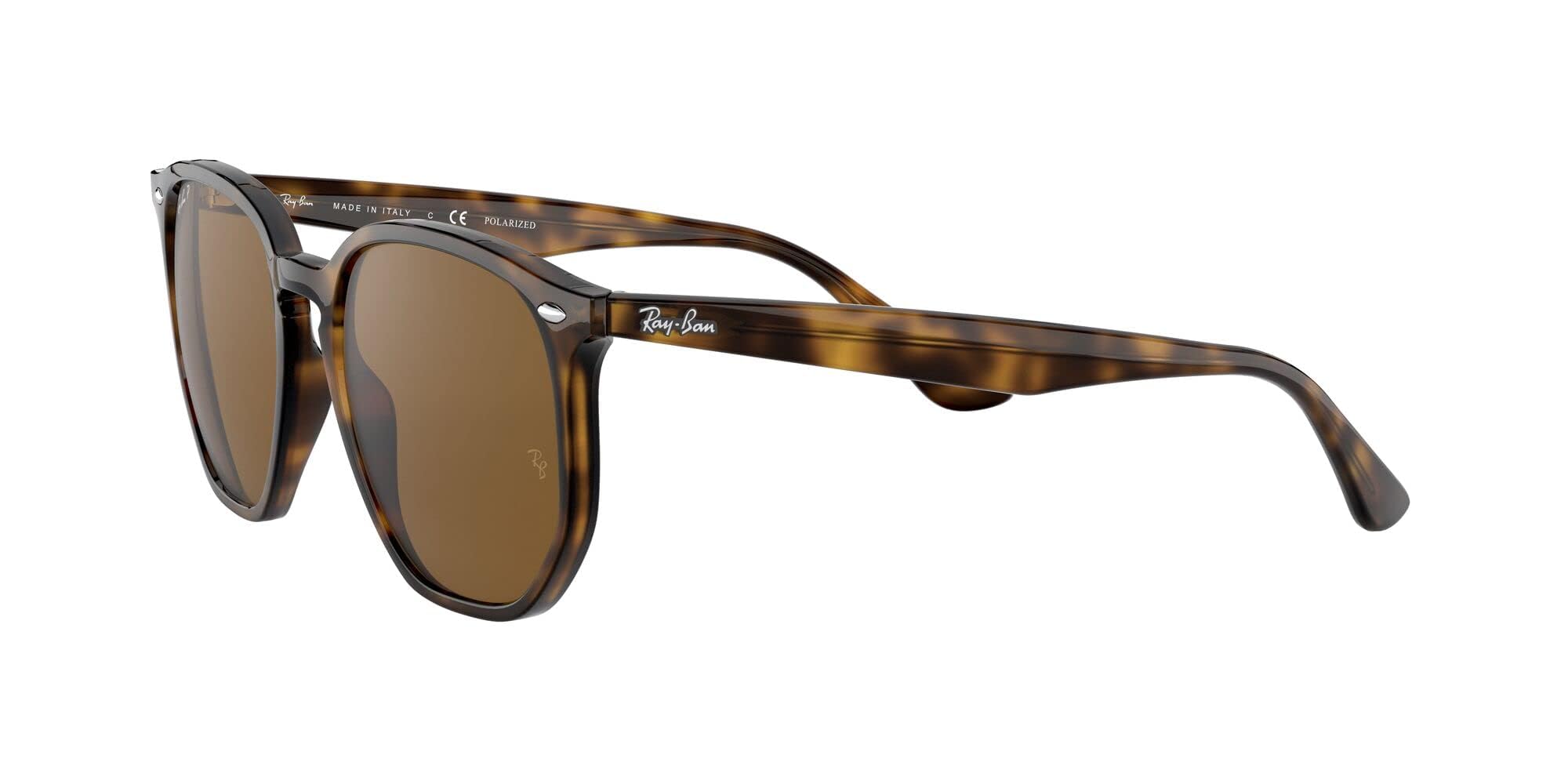 Ray-Ban RB4306 Hexagonal Sunglasses, Light Havana/Polarized Brown, 54 mm