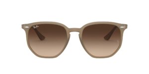 ray-ban rb4306 hexagonal sunglasses, opal beige/brown gradient, 54 mm