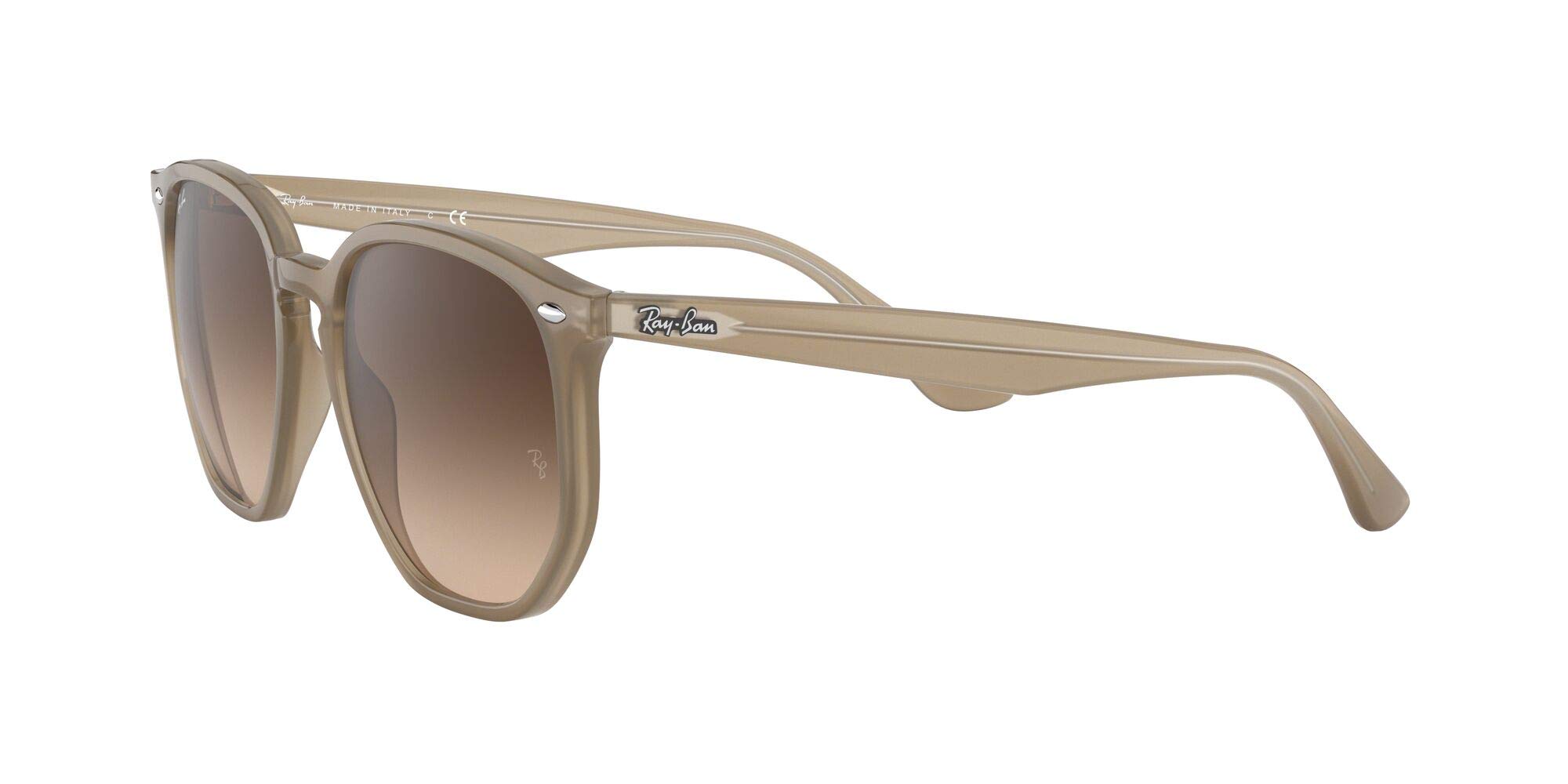 Ray-Ban RB4306 Hexagonal Sunglasses, Opal Beige/Brown Gradient, 54 mm