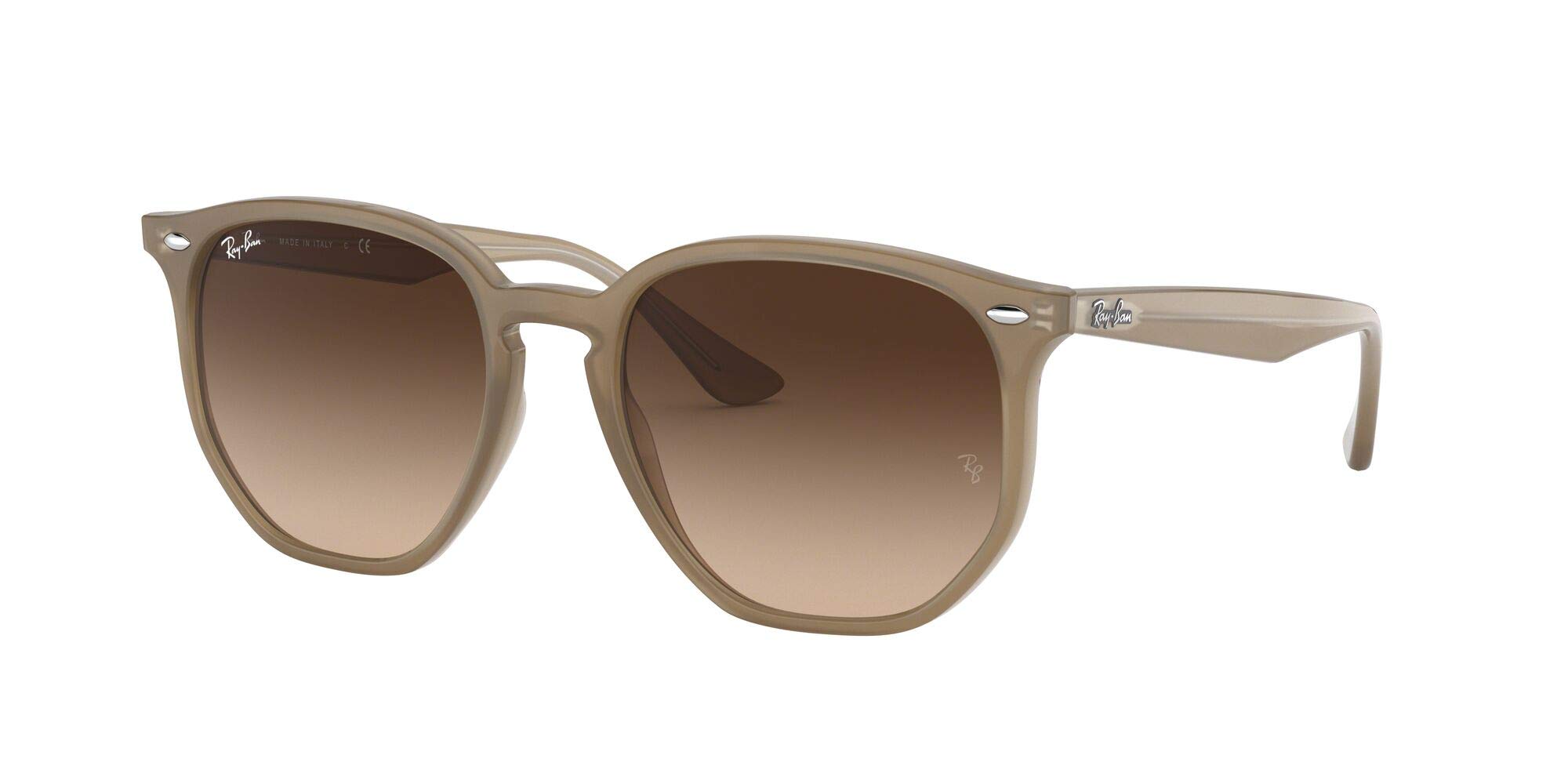 Ray-Ban RB4306 Hexagonal Sunglasses, Opal Beige/Brown Gradient, 54 mm