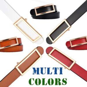 INSIGHTER Genuine Leather Belt for Women Waist Skinny Dress Belt for Jeans Pants 0.93" Width Black Red Brown White