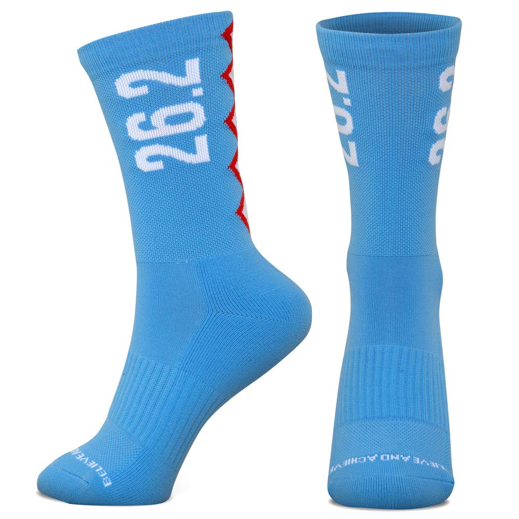 Gone For a Run Inspirational Athletic Running Socks | Mid-Calf | Marathon | Carolina Blue