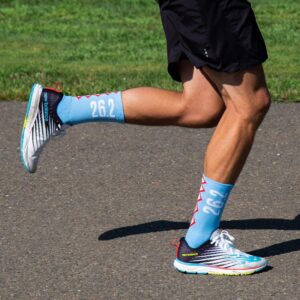 Gone For a Run Inspirational Athletic Running Socks | Mid-Calf | Marathon | Carolina Blue