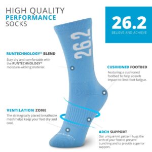 Gone For a Run Inspirational Athletic Running Socks | Mid-Calf | Marathon | Carolina Blue