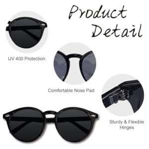 LADY&HOME Bachelorette Party Cat Eye Sunglasses Bridesmaid Sunglasses Bridal Shower Supplies 10pcs Round Weddings Sunglasses (Black)