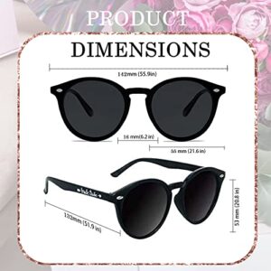 LADY&HOME Bachelorette Party Cat Eye Sunglasses Bridesmaid Sunglasses Bridal Shower Supplies 10pcs Round Weddings Sunglasses (Black)