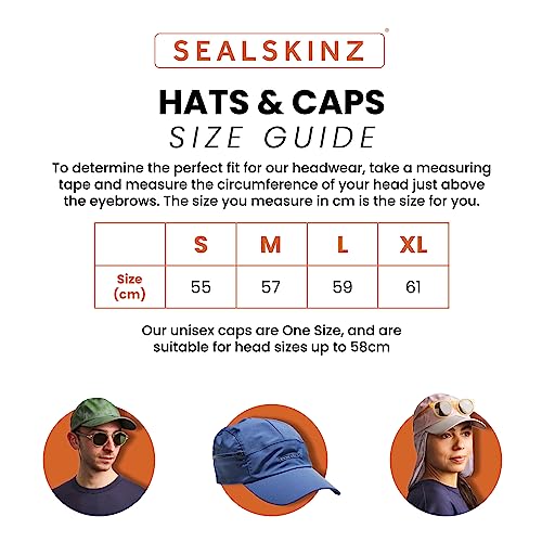 SEALSKINZ | Langham | Waterproof Unisex All Weather Running Cap Hat | Suitable for Outdoor Activities | One Size, Black, V1