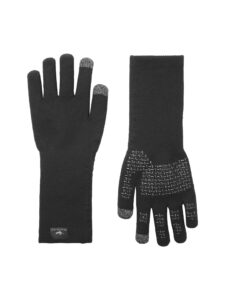 sealskinz unisex waterproof all weather ultra grip knitted gauntlet glove, black, medium