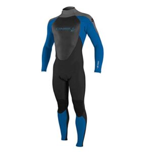 o'neill youth epic 3/2mm back zip full wetsuit, black/ocean/smoke, 16