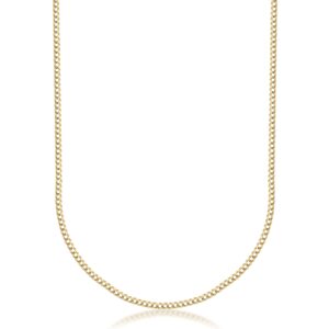 pori jewelers 14k gold 2.5mm cuban/curb chain necklace - made in italy - (2.5mm, yellow, 22)