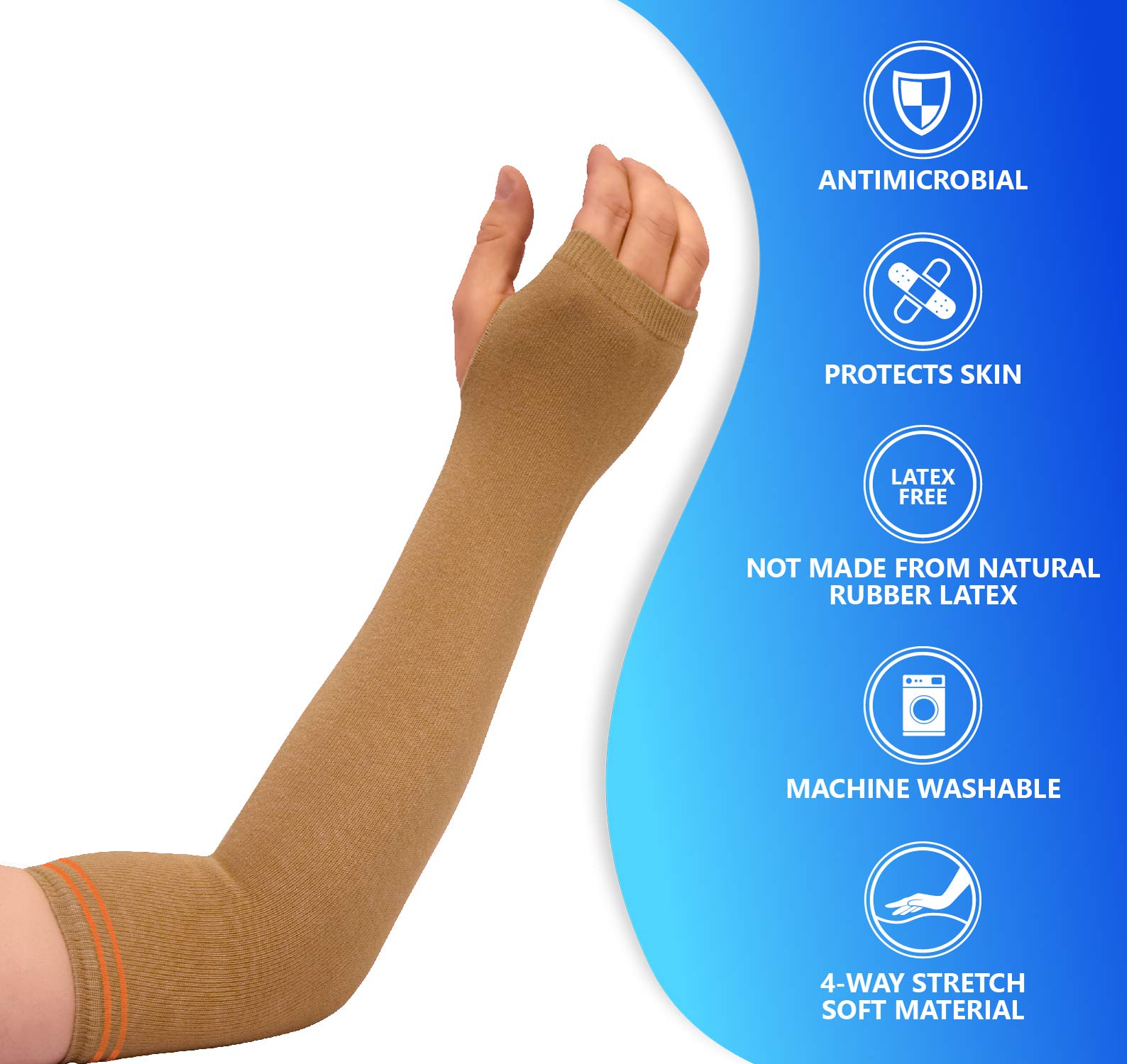 NYOrtho Geri-Sleeves Arm Skin Protectors – Pair of and Washable Protects Sensitive Thin Skin from Tears & Abrasions