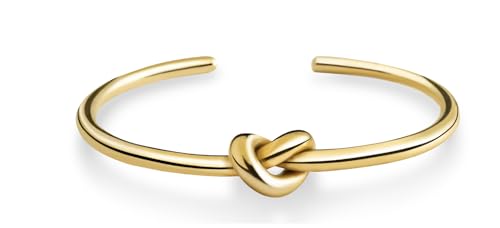 Altitude Boutique Knot Bangle Bracelet Thick 18K Gold Plated (Gold)