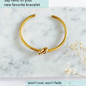 Altitude Boutique Knot Bangle Bracelet Thick 18K Gold Plated (Gold)