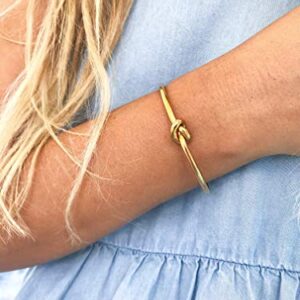 Altitude Boutique Knot Bangle Bracelet Thick 18K Gold Plated (Gold)