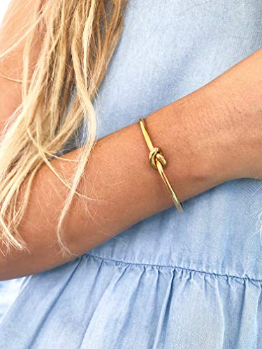 Altitude Boutique Knot Bangle Bracelet Thick 18K Gold Plated (Gold)