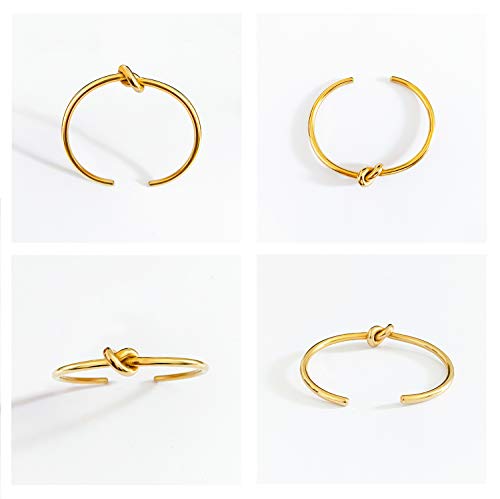 Altitude Boutique Knot Bangle Bracelet Thick 18K Gold Plated (Gold)