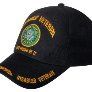 Officially Licensed United States Army Disabled Veteran and Proud of it Embroidered Black Baseball Cap