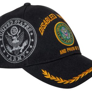 Officially Licensed United States Army Disabled Veteran and Proud of it Embroidered Black Baseball Cap