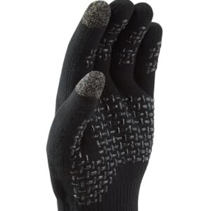 SEALSKINZ Unisex Waterproof All Weather Ultra Grip Knitted Glove, Black, Large