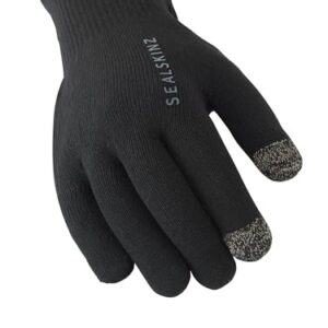 SEALSKINZ Unisex Waterproof All Weather Ultra Grip Knitted Glove, Black, Large