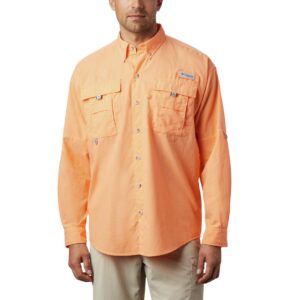 columbia men's standard bahama ii long sleeve shirt, bright nectar, large