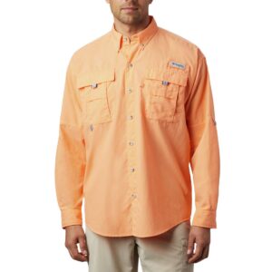 Columbia Men's Standard Bahama II Long Sleeve Shirt, Bright Nectar, Large