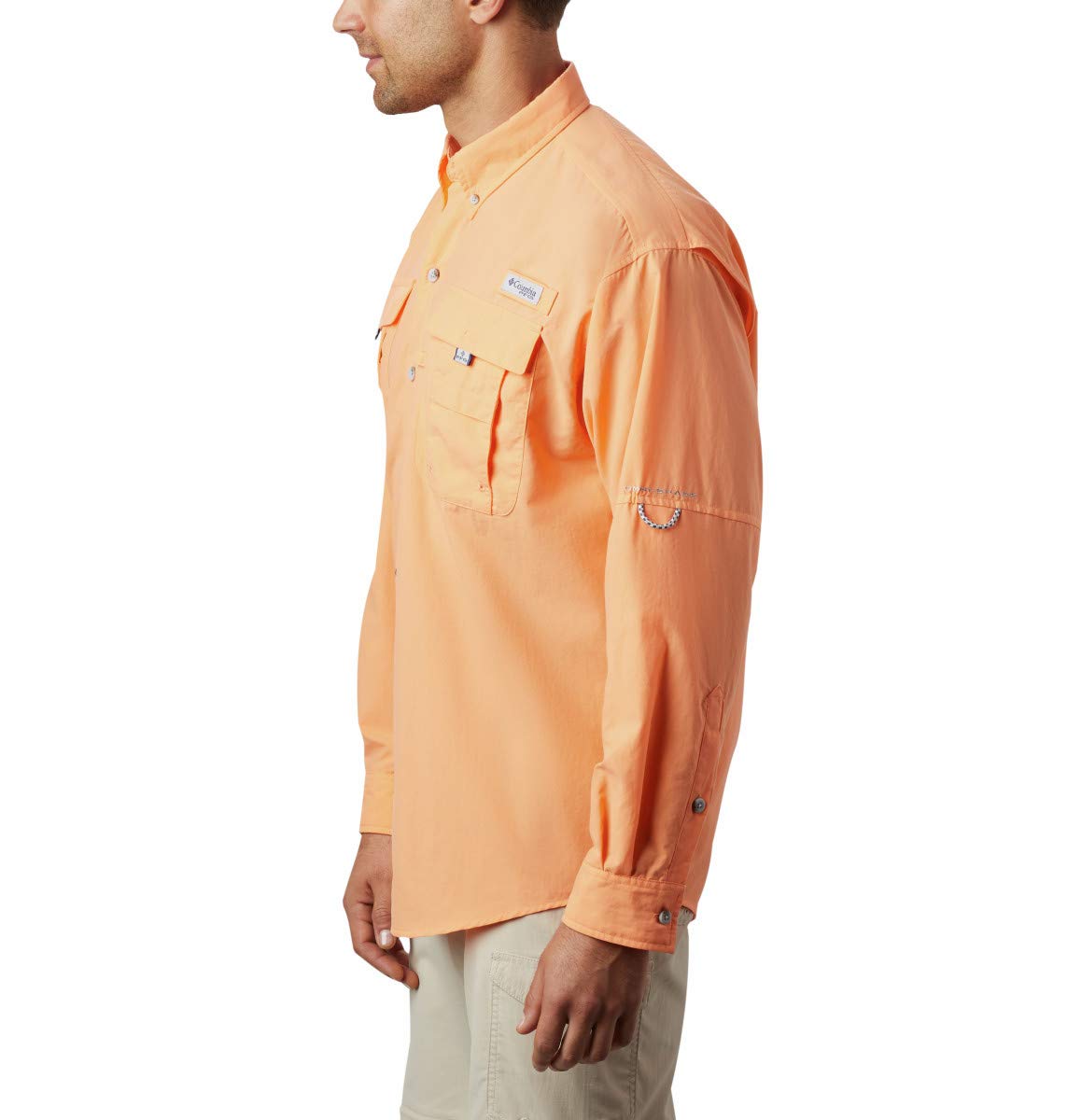 Columbia Men's Standard Bahama II Long Sleeve Shirt, Bright Nectar, Large